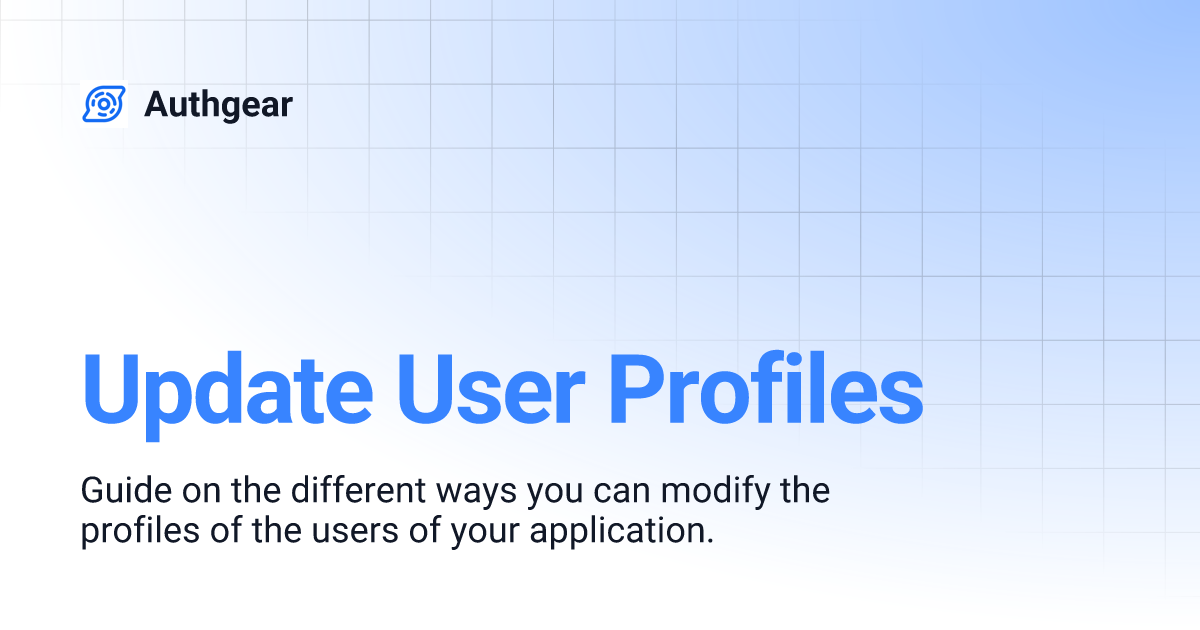 Update User Profiles | Authgear