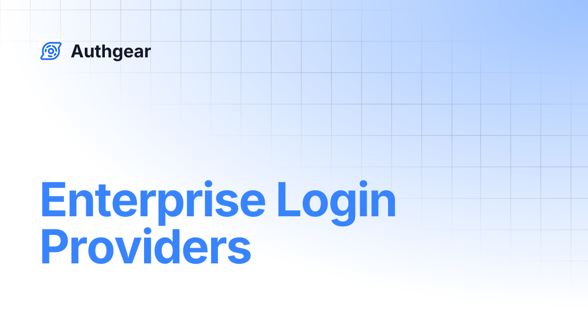 Enterprise Login Providers | Authgear