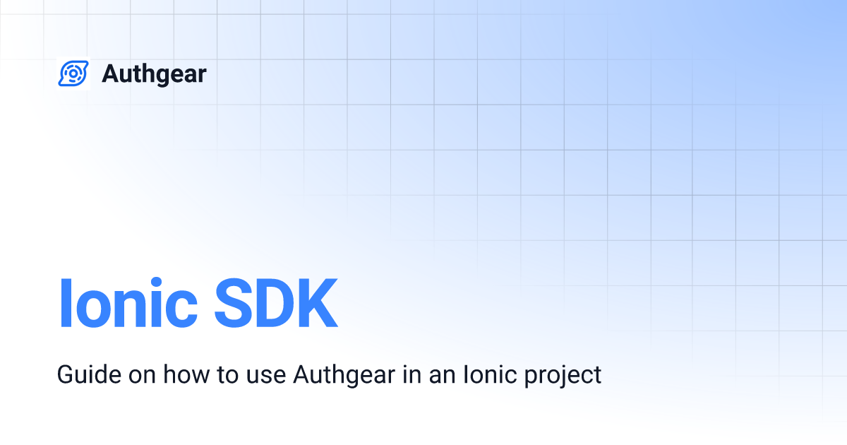 Ionic Sdk Authgear