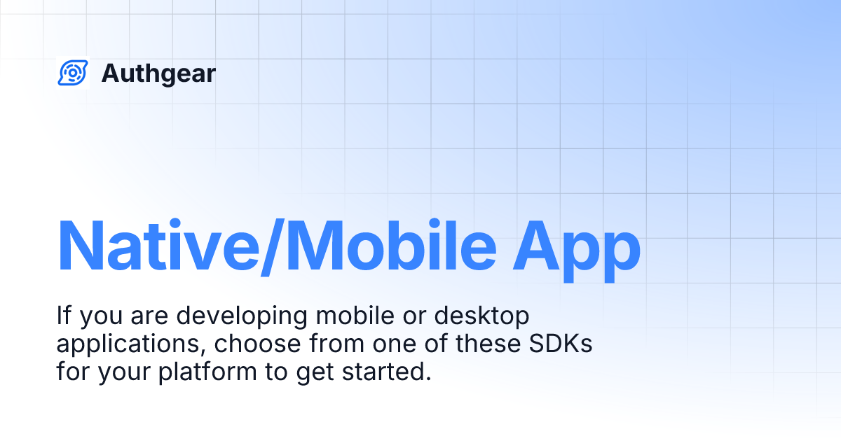 Native/Mobile App | Authgear