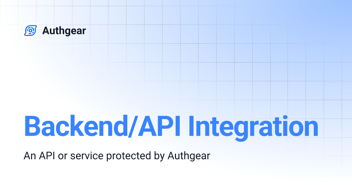 Backend/API Integration | Authgear